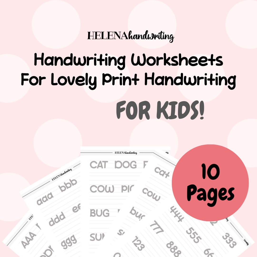 Kids Lovely Handwriting Practice Worksheets With Traceable Letters - Etsy