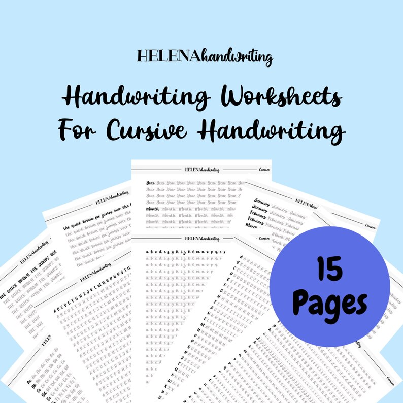 Cursive Handwriting Practice Worksheets With Traceable Letters - Etsy