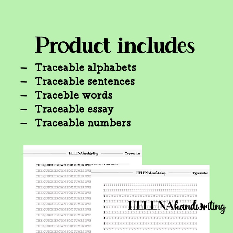 Typewriter Handwriting Practice Worksheets With Traceable Letters - Etsy
