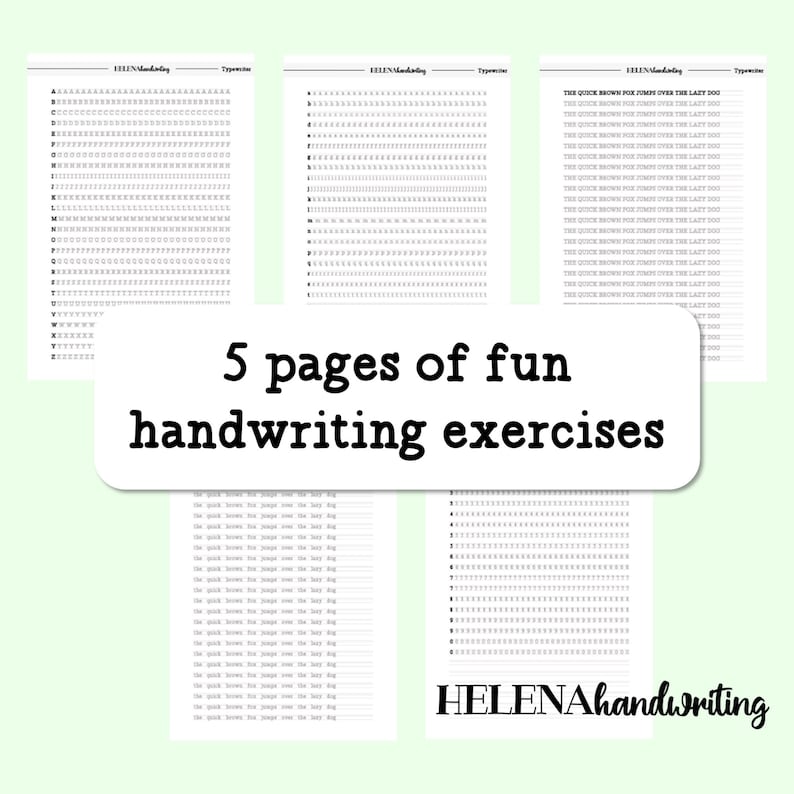 Typewriter Handwriting Practice Worksheets With Traceable Letters - Etsy
