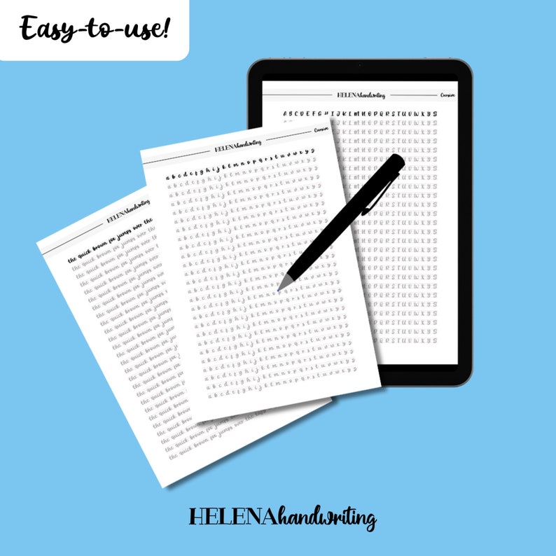 Cursive Handwriting Practice Worksheets With Traceable Letters - Etsy
