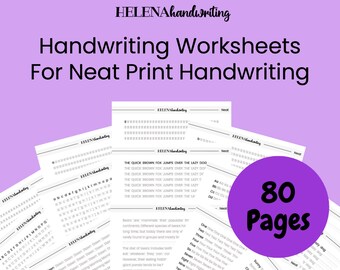 Neat Handwriting Practice Worksheets With Traceable Letters - Etsy