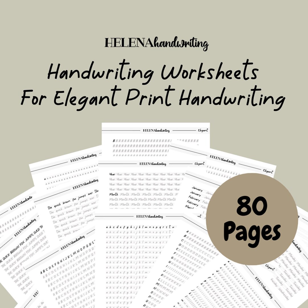 Elegant Handwriting Practice Worksheets With Traceable Letters - Etsy