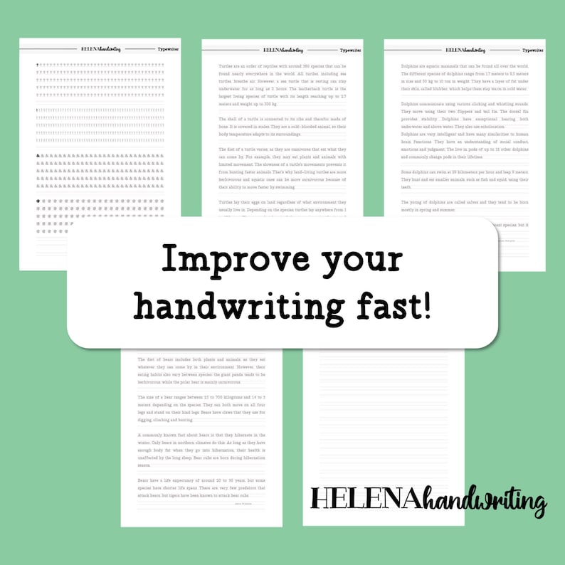 Typewriter Handwriting Practice Worksheets With Traceable Letters - Etsy
