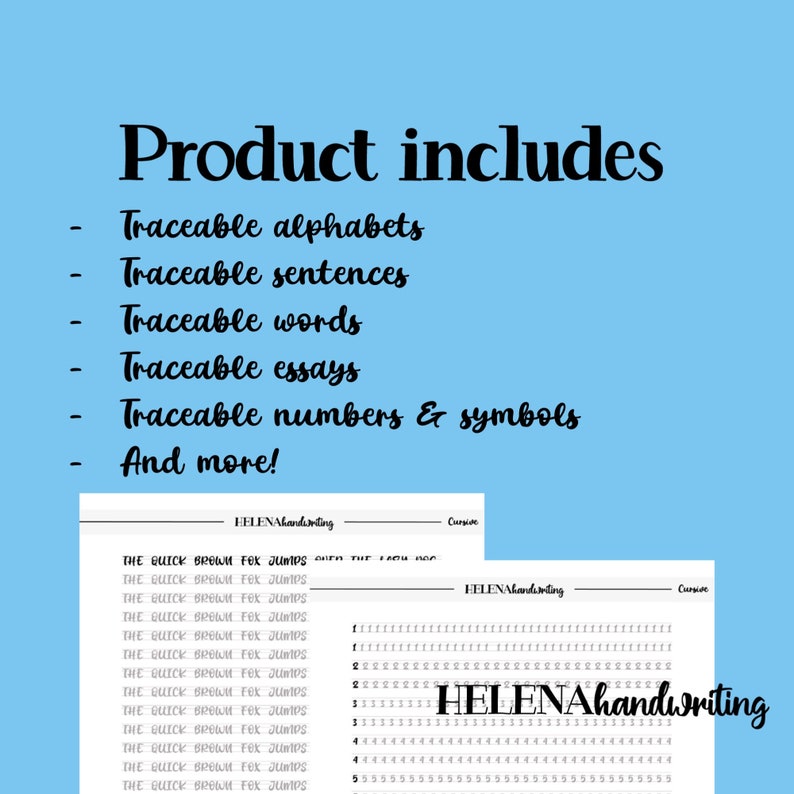 Cursive Handwriting Practice Worksheets With Traceable Letters - Etsy