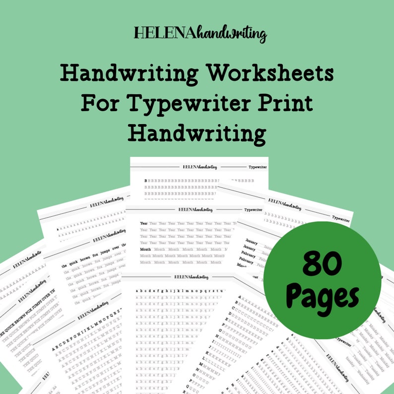 Typewriter Handwriting Practice Worksheets With Traceable Letters - Etsy