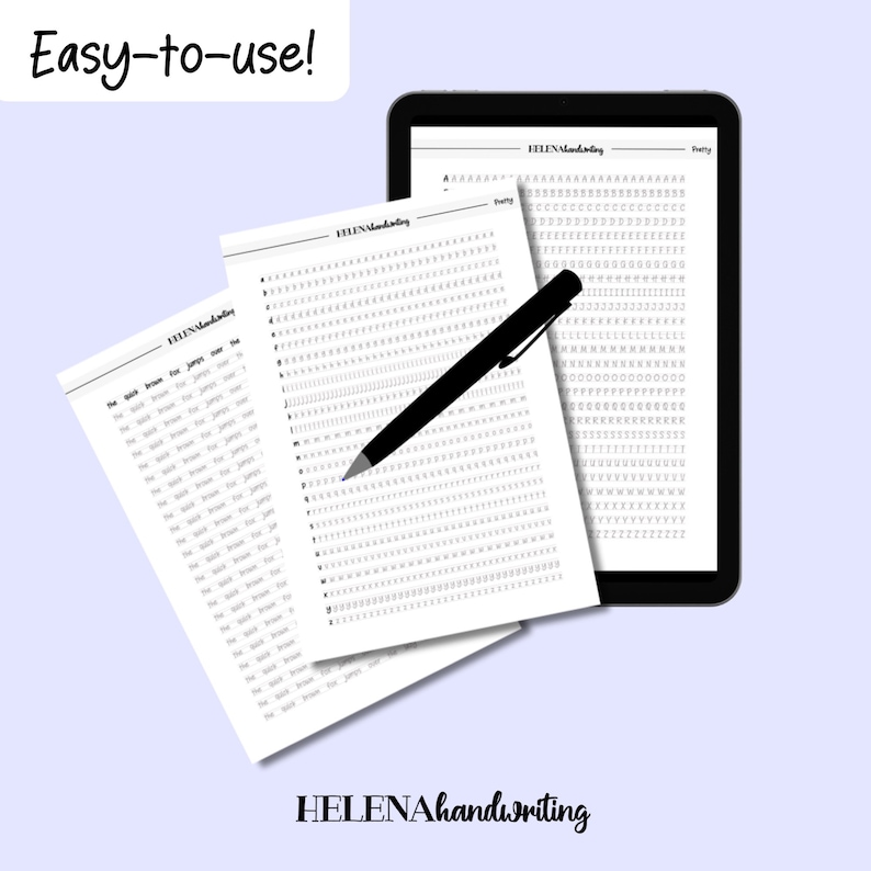 Pretty Handwriting Practice Worksheets With Traceable Letters - Etsy