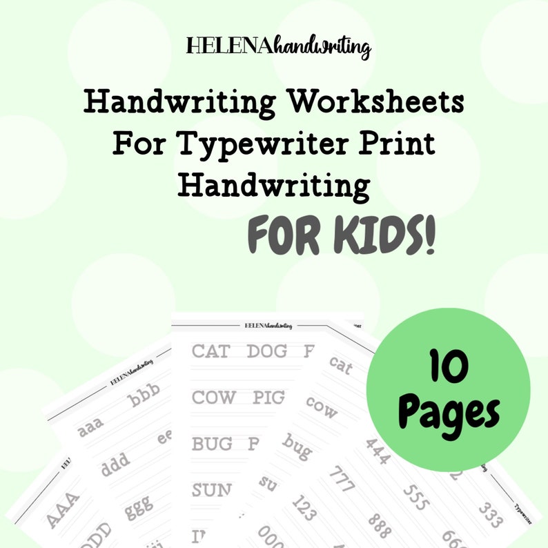 Kids Typewriter Handwriting Practice Worksheets With Traceable Letters ...