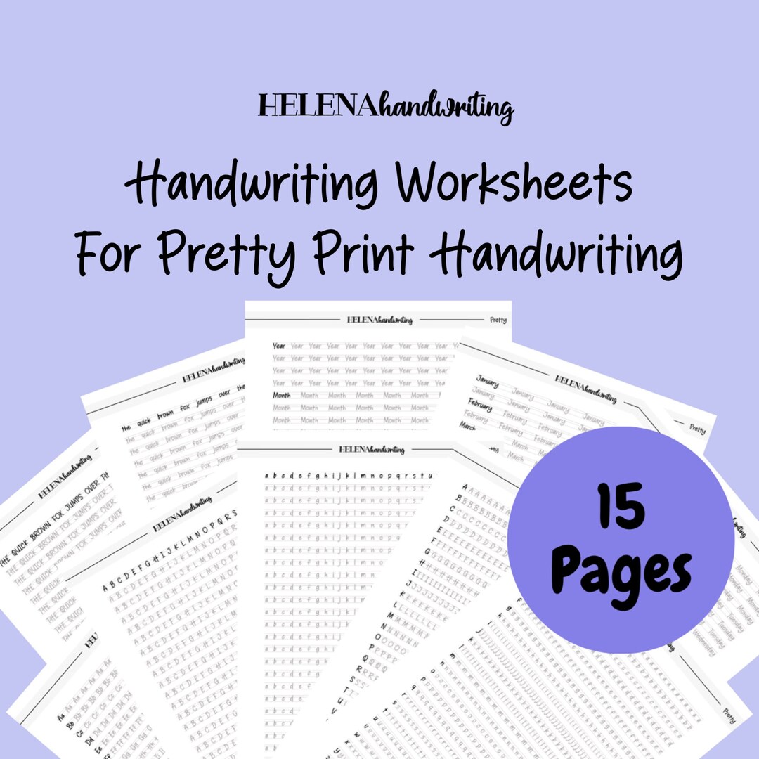 Pretty Handwriting Practice Worksheets With Traceable Letters - Etsy