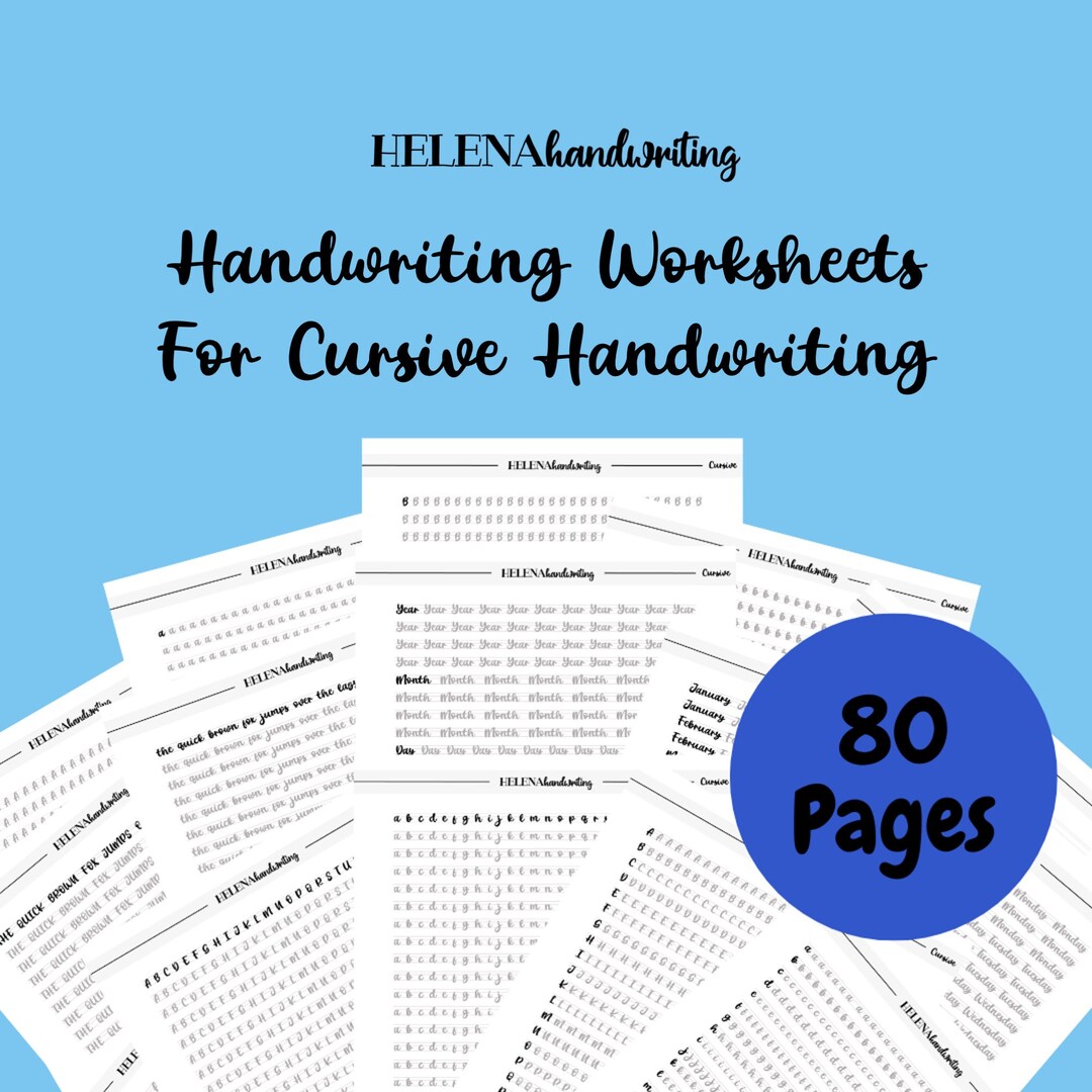 Cursive Handwriting Practice Worksheets With Traceable Letters - Etsy