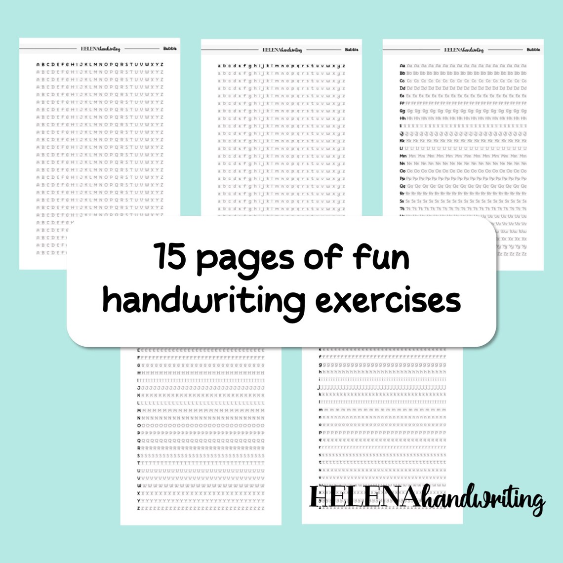 Round Bubble Handwriting Practice Worksheets With Traceable Letters - Etsy