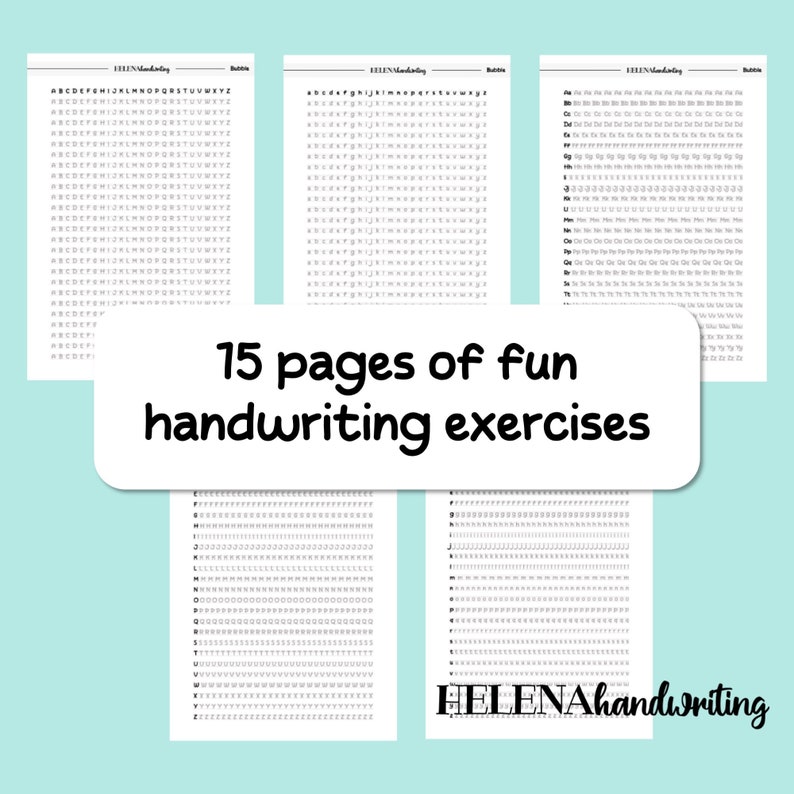 Round Bubble Handwriting Practice Worksheets With Traceable Letters - Etsy