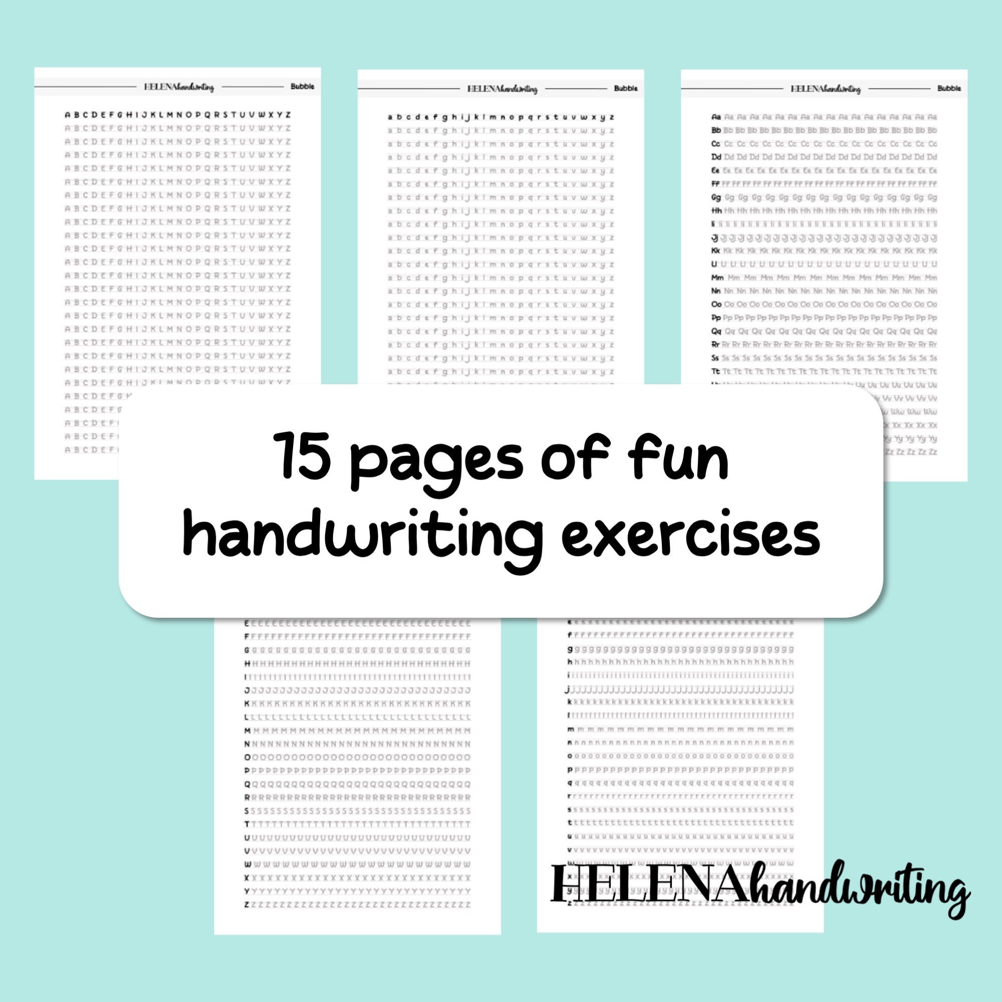 Round Bubble Handwriting Practice Worksheets With Traceable Letters - Etsy