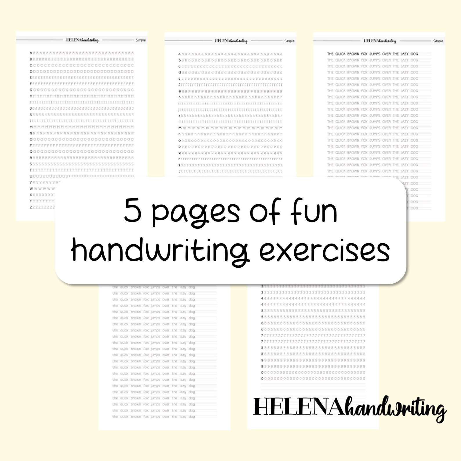 Simple Handwriting Practice Worksheets With Traceable Letters - Etsy