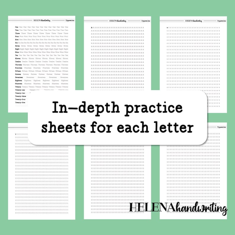 Typewriter Handwriting Practice Worksheets With Traceable Letters - Etsy