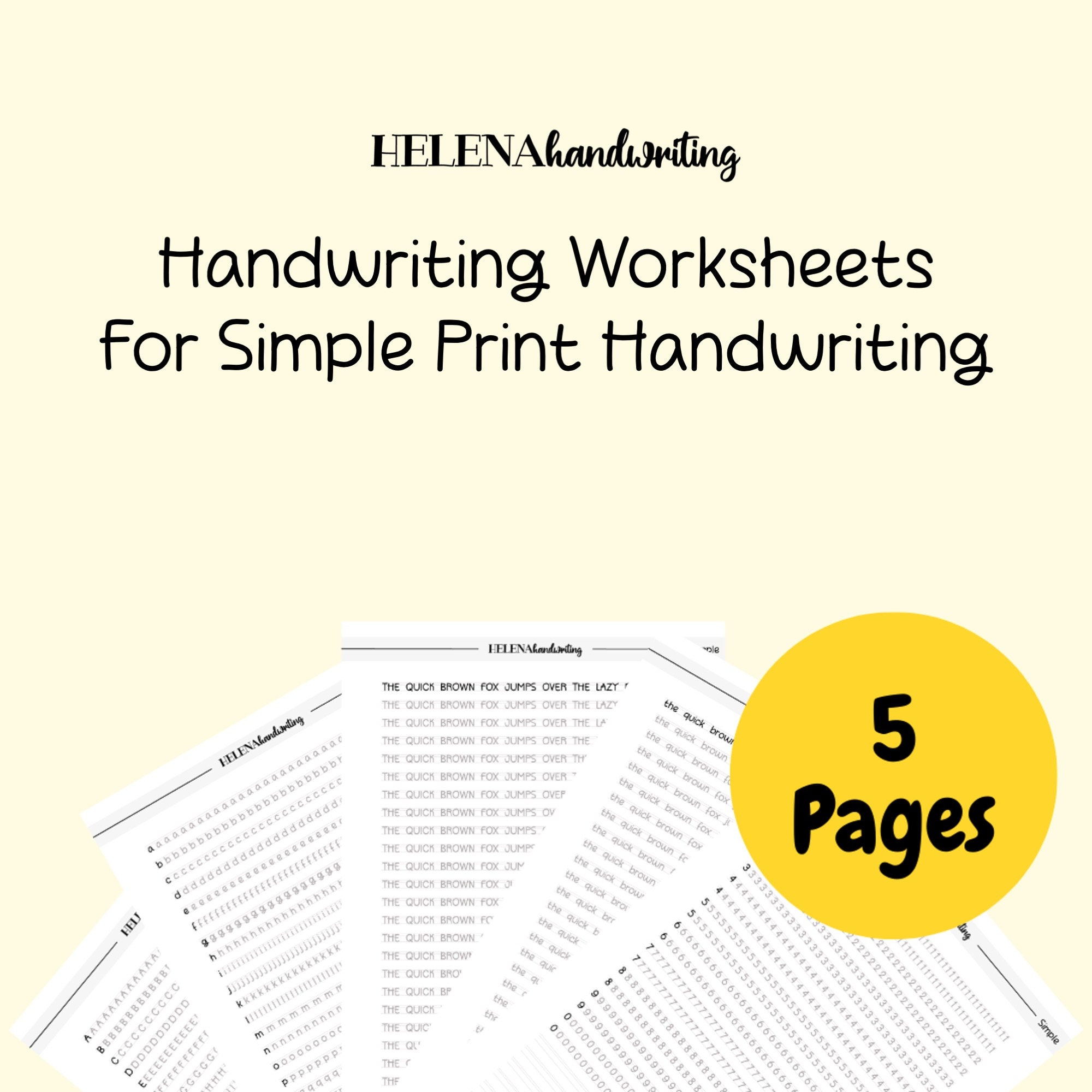 Simple Handwriting Practice Worksheets With Traceable Letters - Etsy
