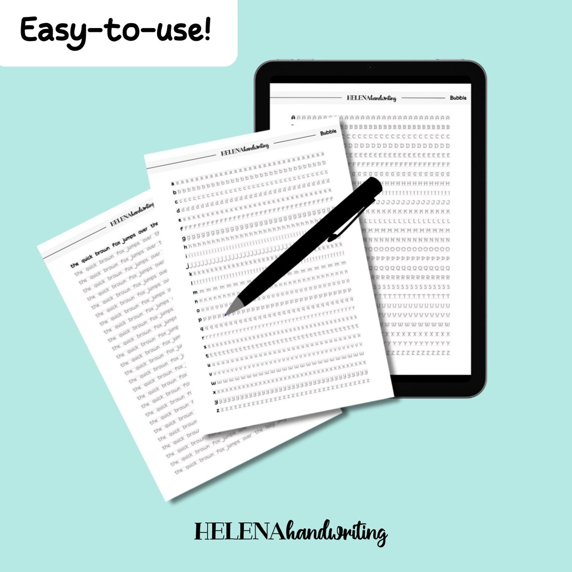 Round Bubble Handwriting Practice Worksheets With Traceable Letters - Etsy