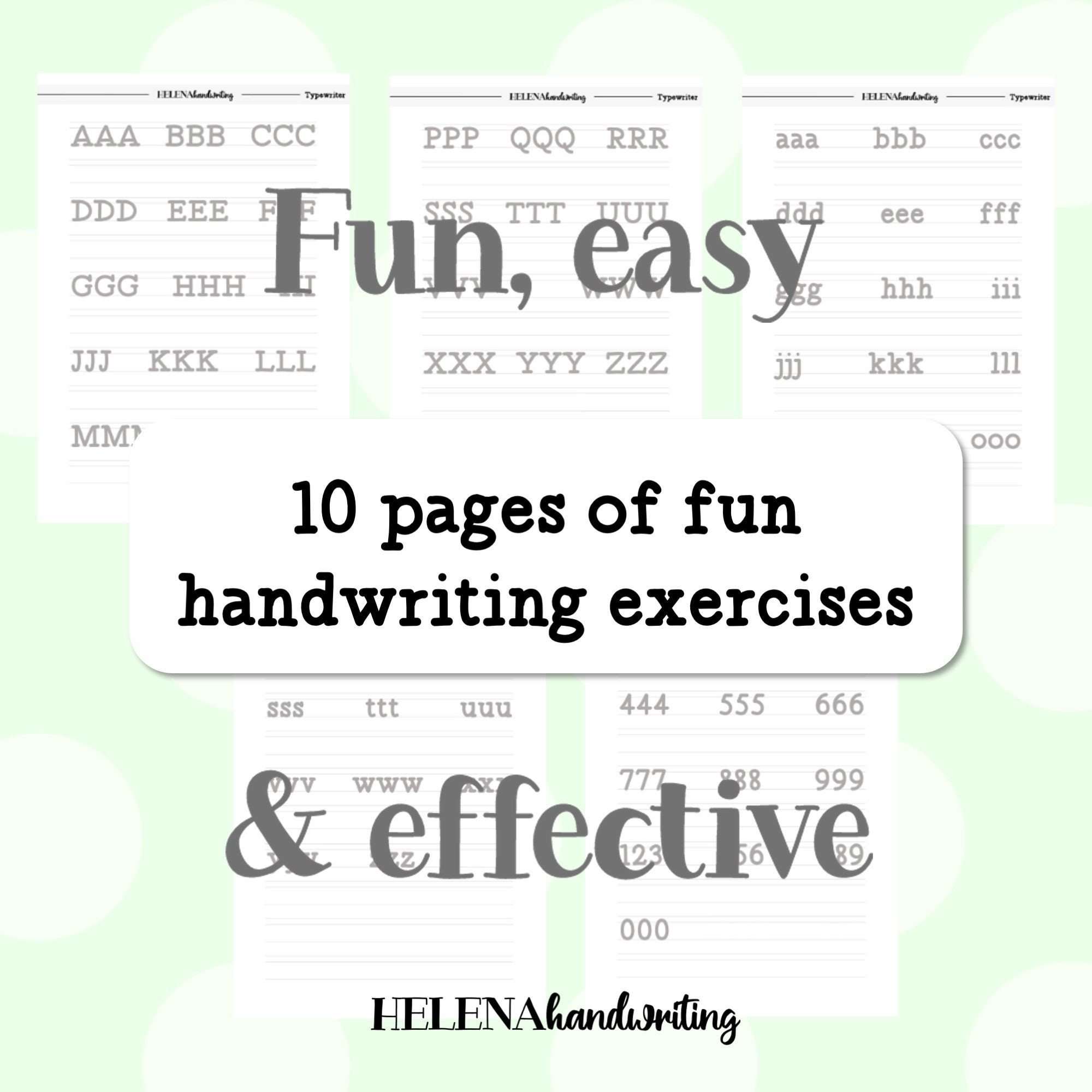 Kids Typewriter Handwriting Practice Worksheets With Traceable Letters ...