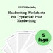 Typewriter Handwriting Practice Worksheets With Traceable Letters - Etsy