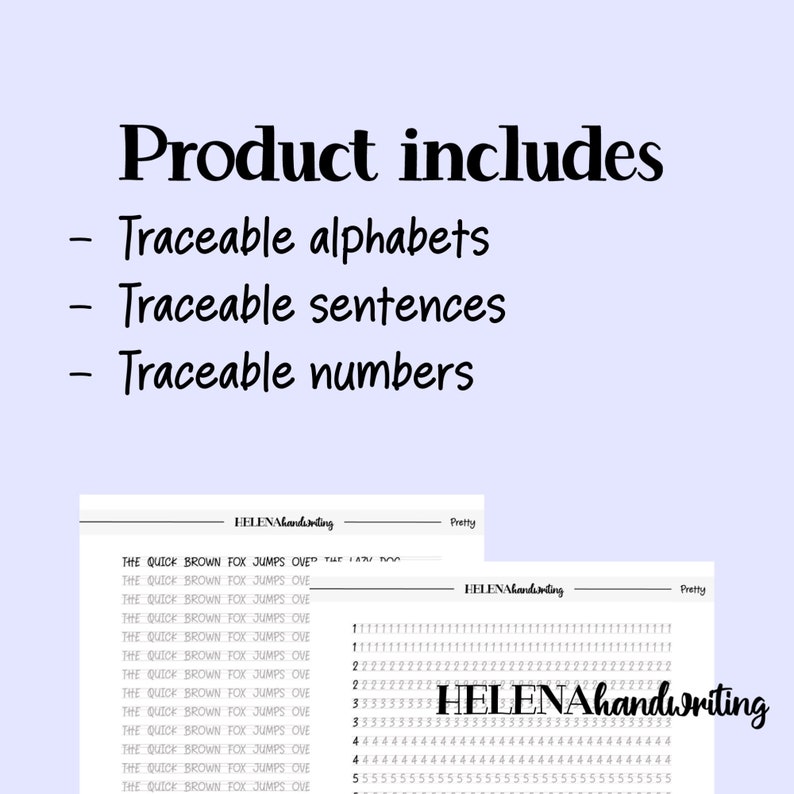 Pretty Handwriting Practice Worksheets With Traceable Letters - Etsy