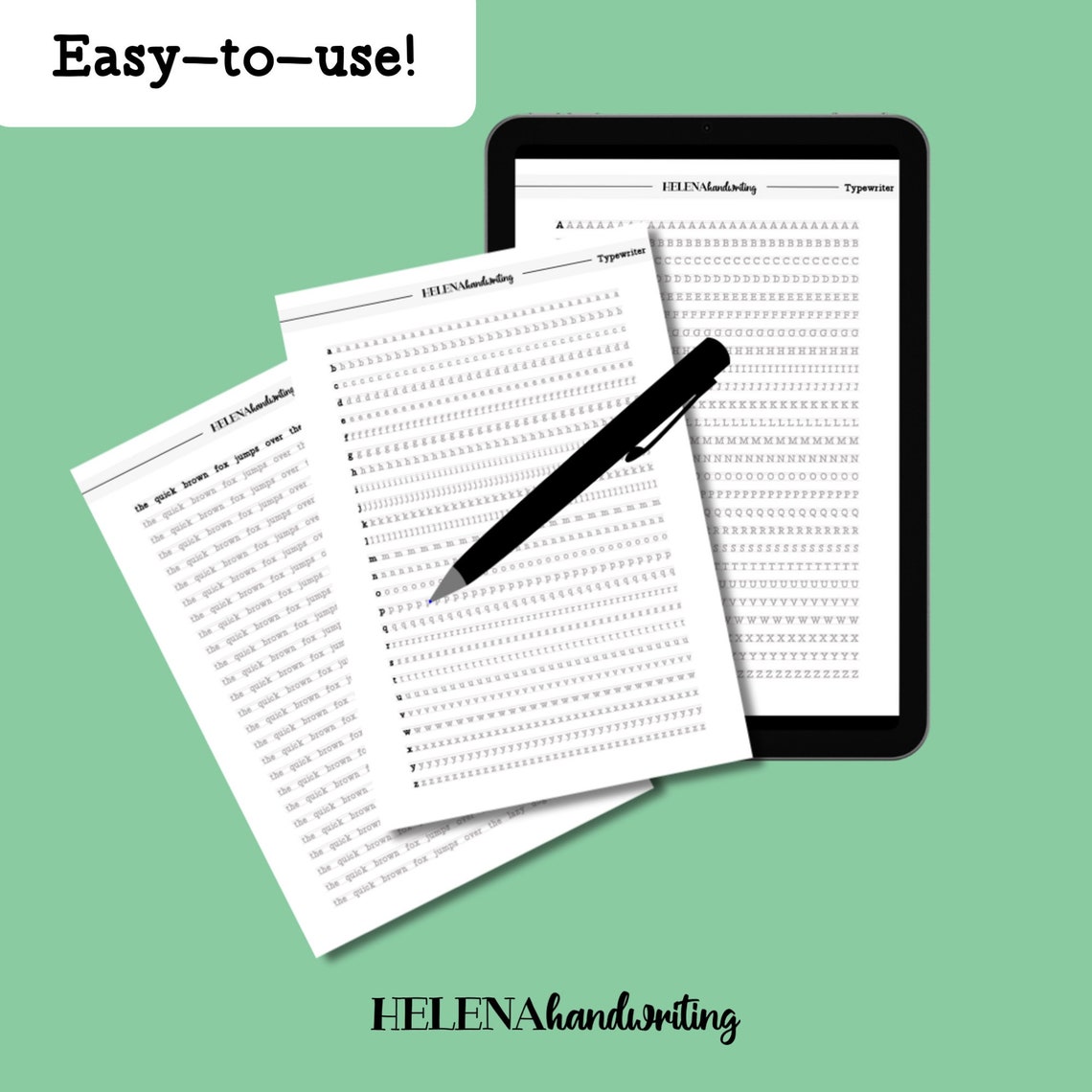 Typewriter Handwriting Practice Worksheets With Traceable Letters - Etsy