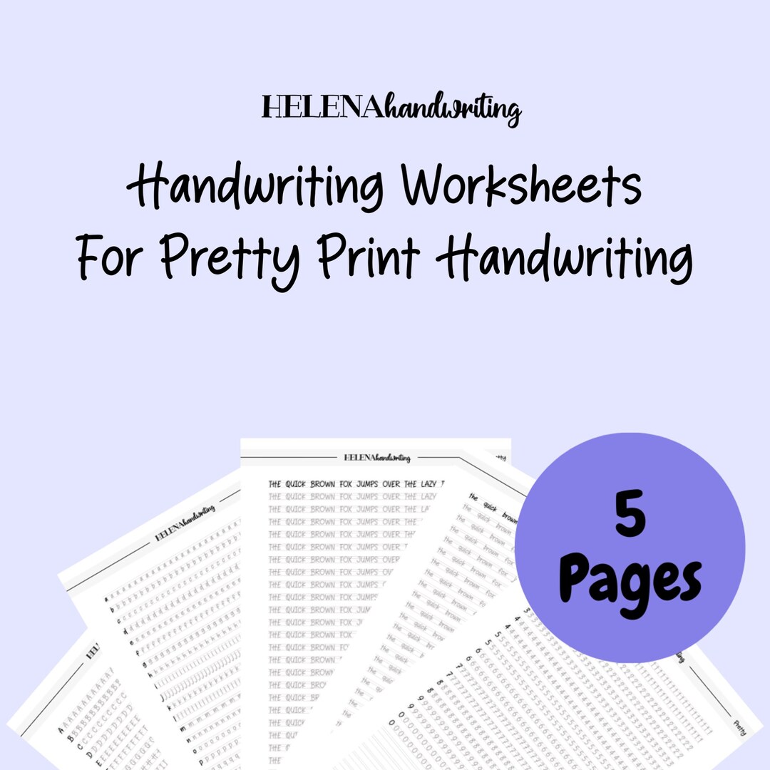 Pretty Handwriting Practice Worksheets With Traceable Letters - Etsy