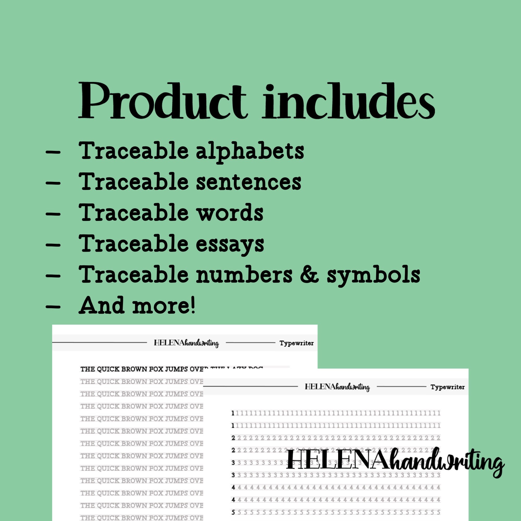 Typewriter Handwriting Practice Worksheets With Traceable Letters - Etsy