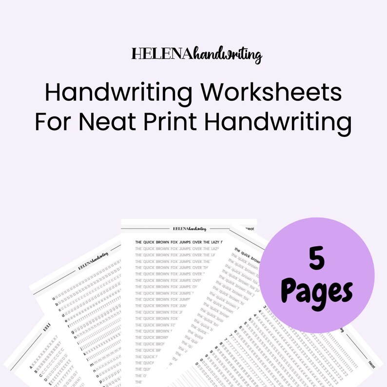 Neat Handwriting Practice Worksheets With Traceable Letters - Etsy