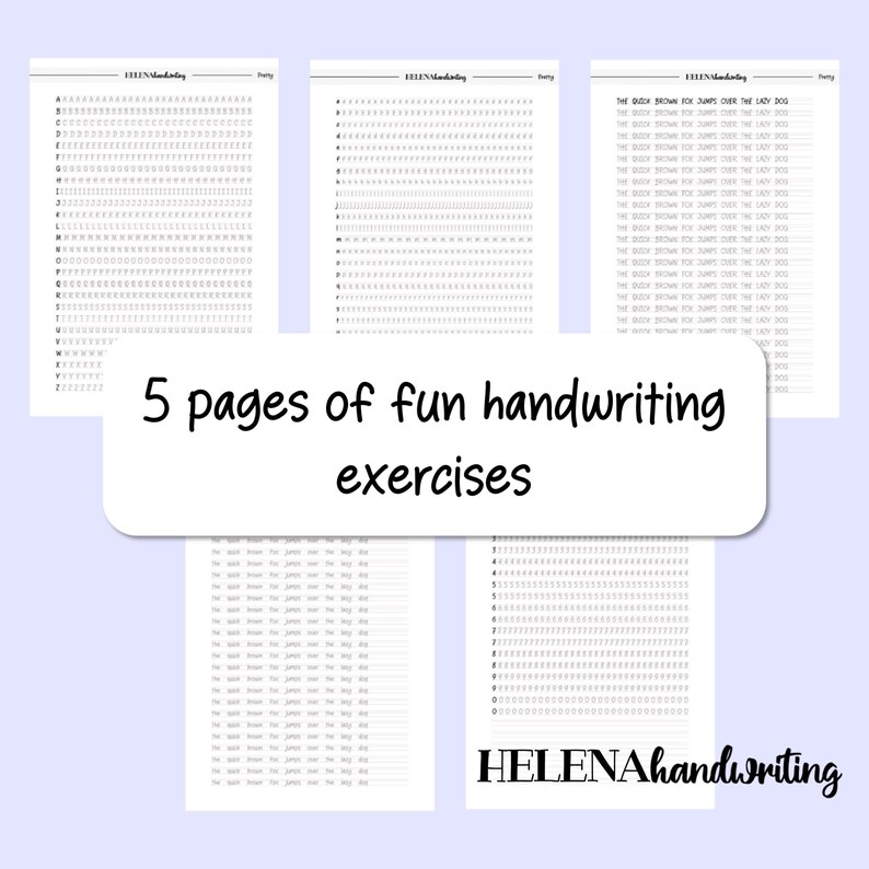 Pretty Handwriting Practice Worksheets With Traceable Letters - Etsy