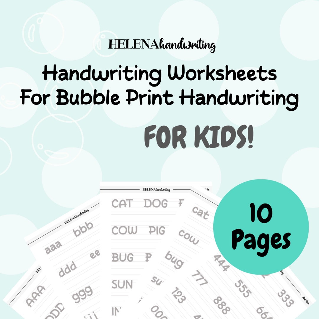 Kids Round Bubble Handwriting Practice Worksheets With Traceable ...