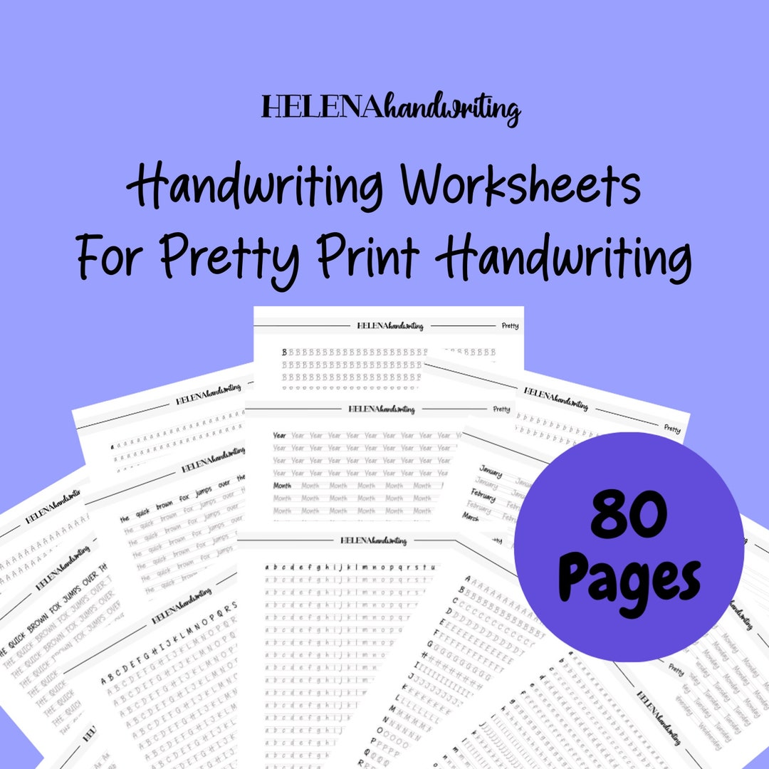 Pretty Handwriting Practice Worksheets With Traceable Letters - Etsy