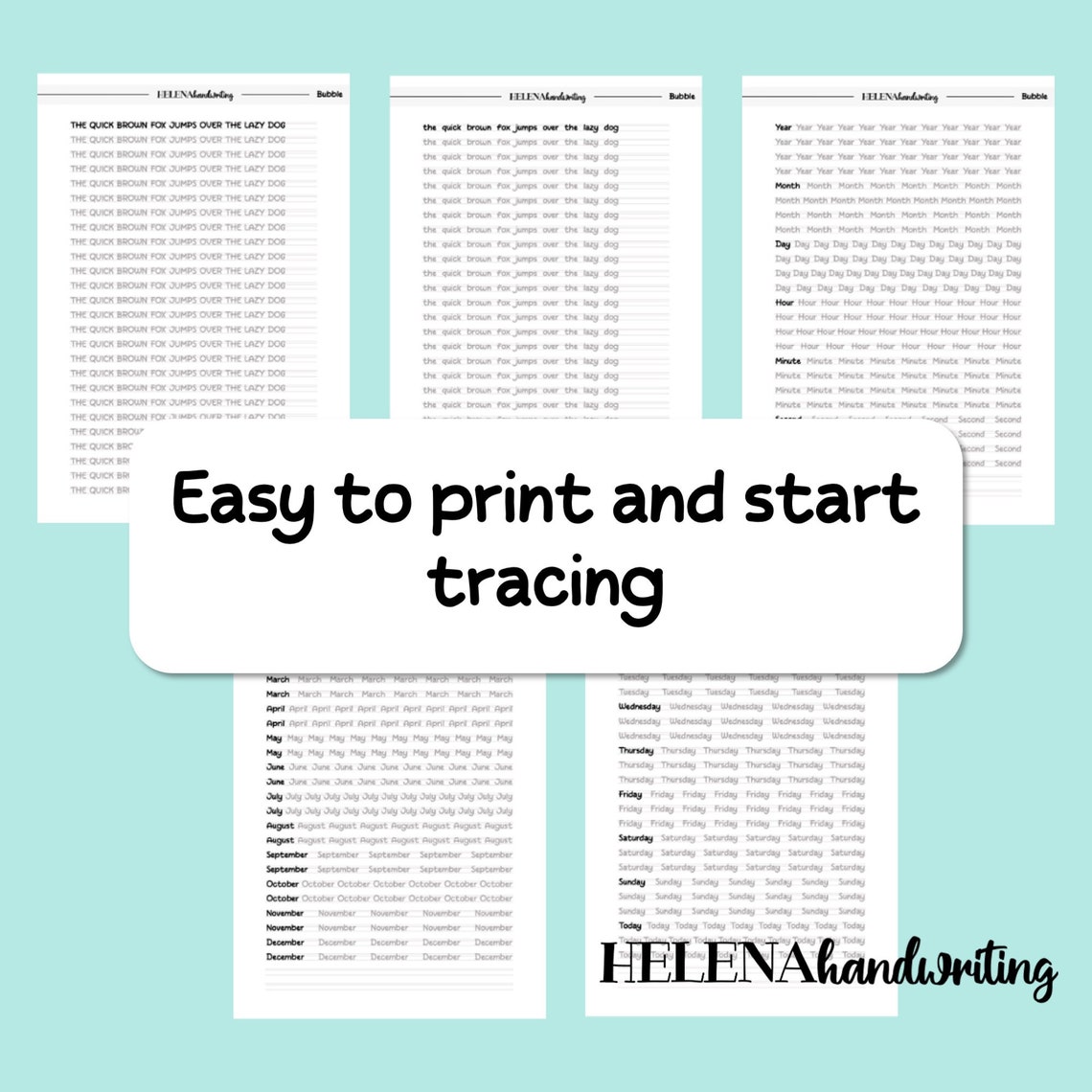 Round Bubble Handwriting Practice Worksheets With Traceable Letters - Etsy