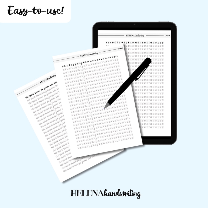 Cursive Handwriting Practice Worksheets With Traceable Letters - Etsy