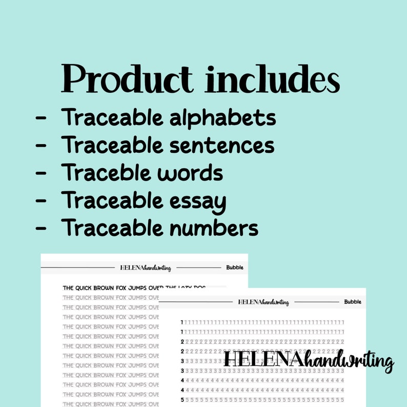 Round Bubble Handwriting Practice Worksheets With Traceable Letters - Etsy