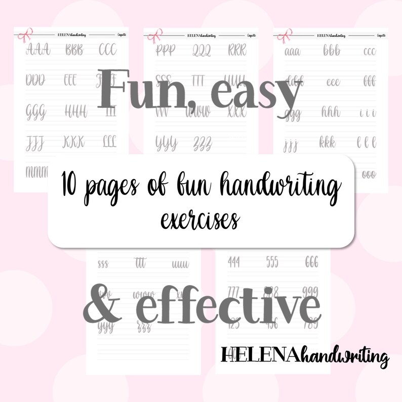 Kids Coquette Cursive Handwriting Practice Worksheets With Traceable ...