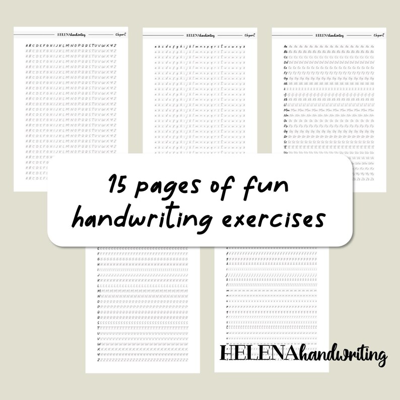 Elegant Handwriting Practice Worksheets With Traceable Letters - Etsy