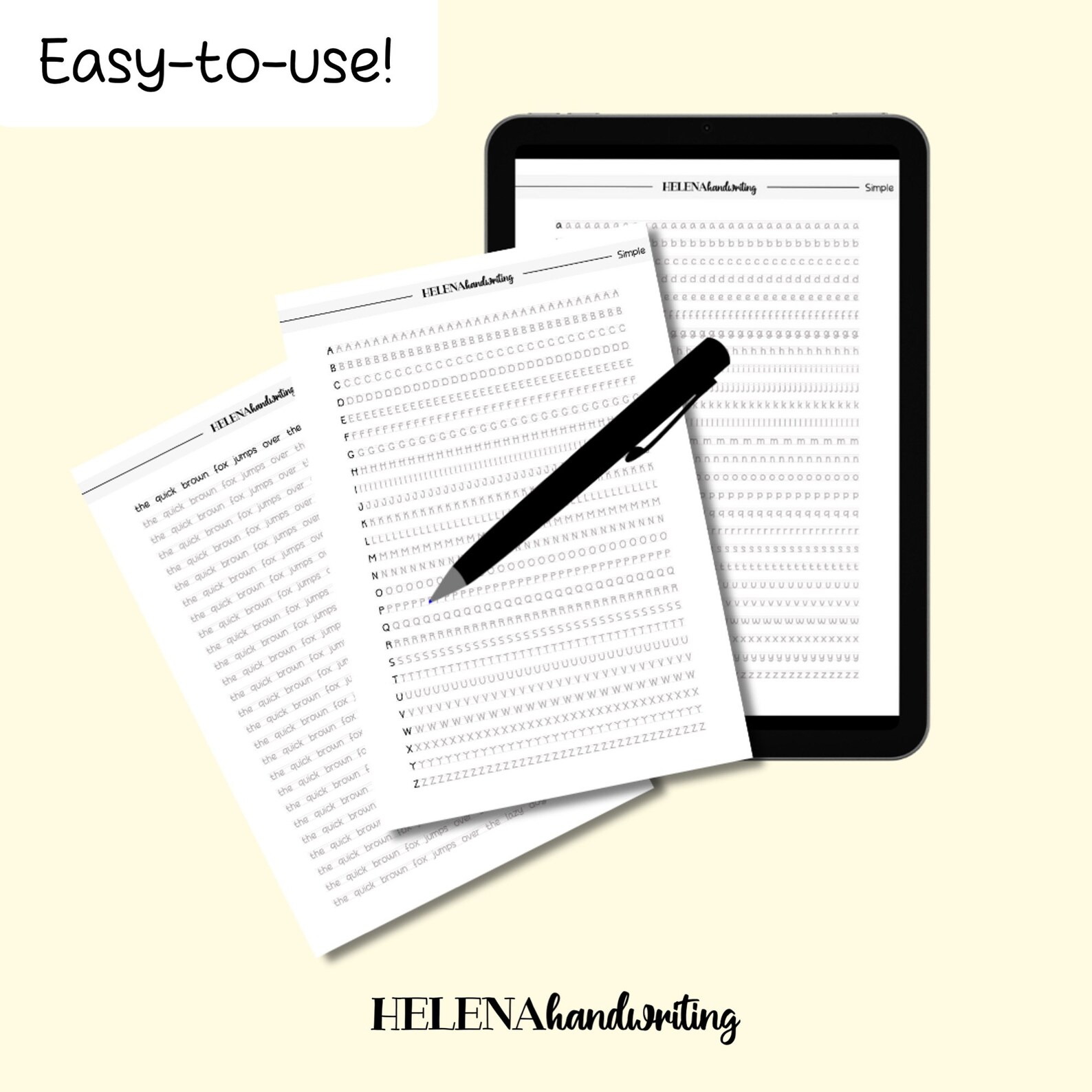 Simple Handwriting Practice Worksheets With Traceable Letters - Etsy