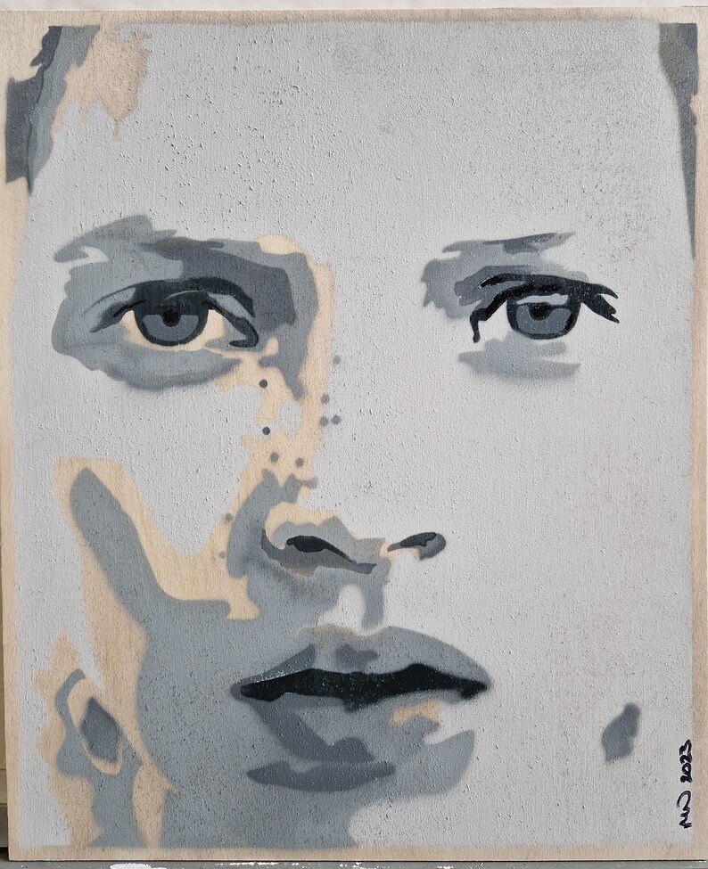Kate Moss Portrait Acrylic Painting on Birch Plywood Wall - Etsy