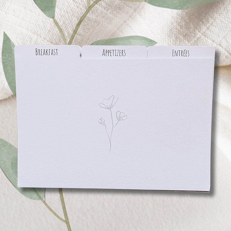 4x6 Recipe Card Dividers Set of 12 Recipe Box Dividers for Christmas ...