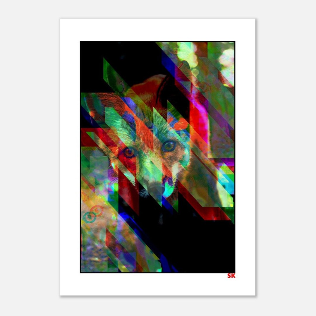 Glitch Fox - Premium Matte Paper Poster - Etsy