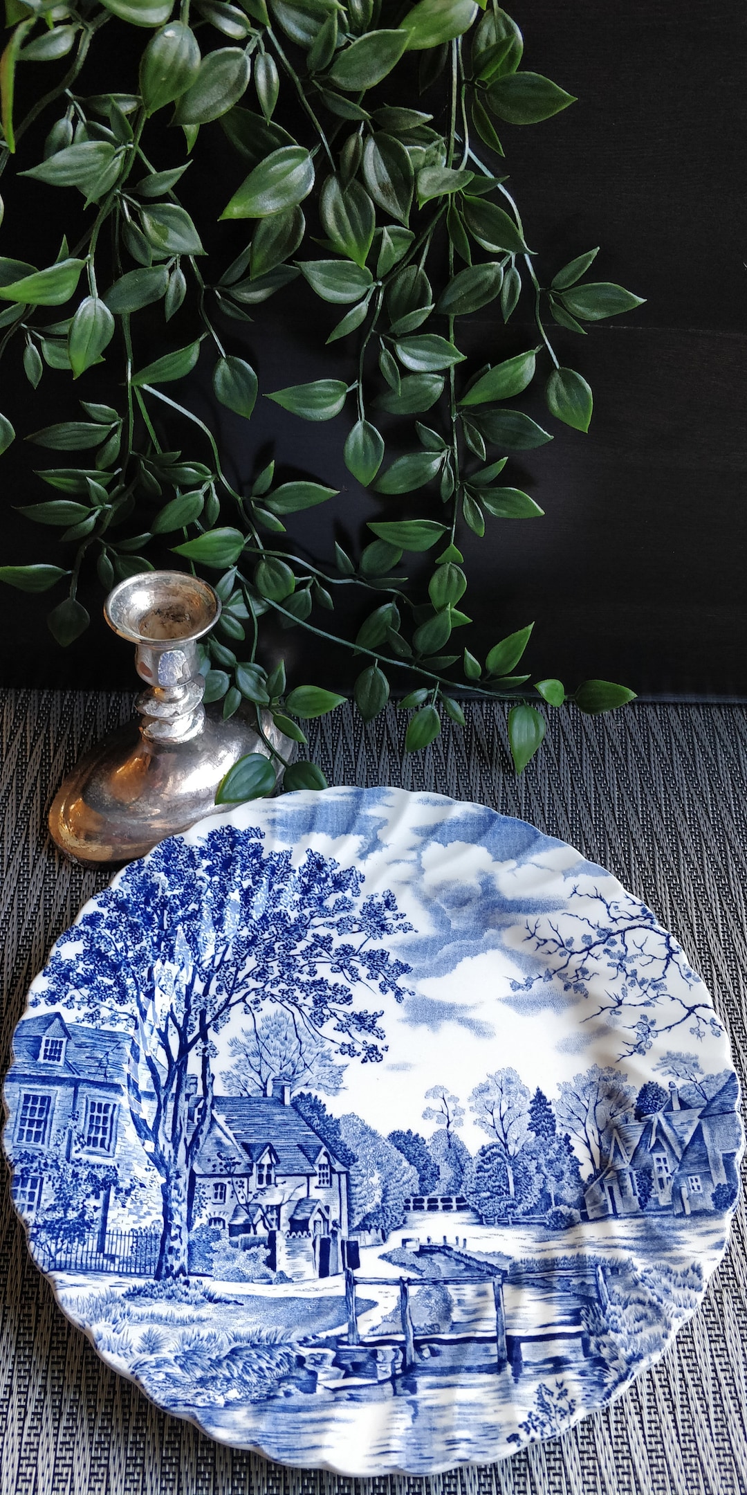 Vintage Johnson Brothers Cotswold Blue Oval Serving Platter | Cotswold ...