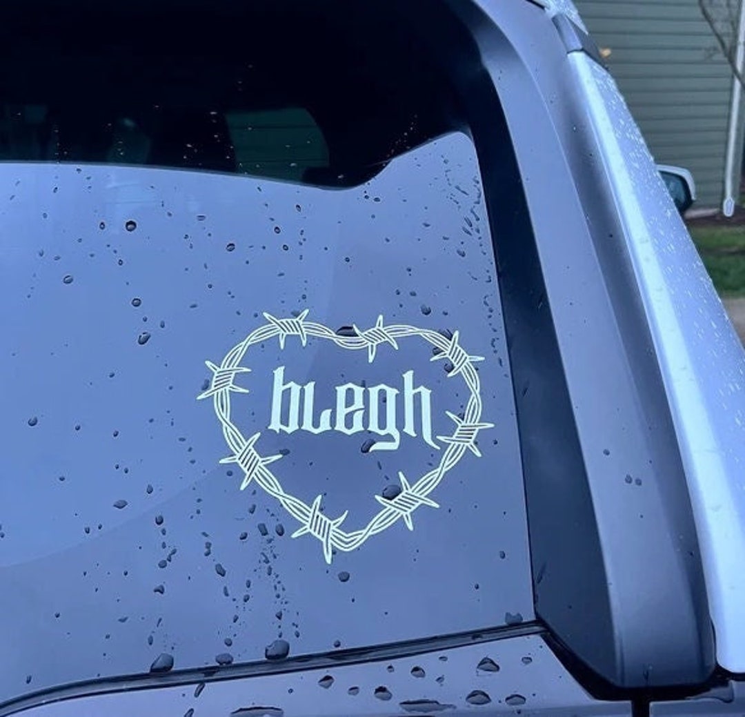 Blegh, Barbed Wire Heart, Vinyl, Car Decal, Window Sticker - Etsy Australia