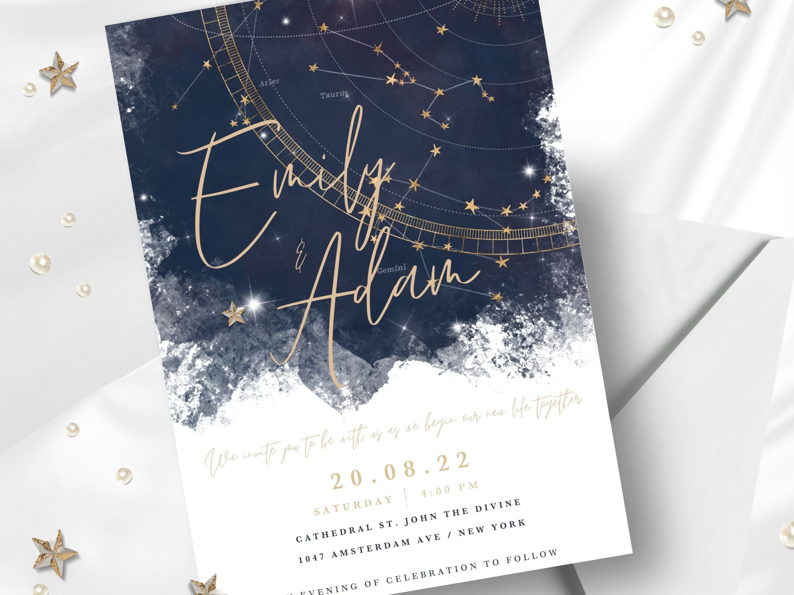 Galaxy Wedding Invitation Template, Printable Wedding Invitation ...