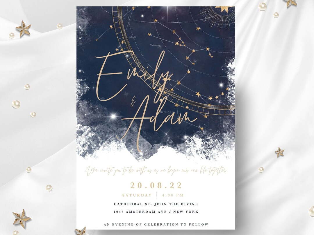 Galaxy Wedding Invitation Template, Printable Wedding Invitation ...