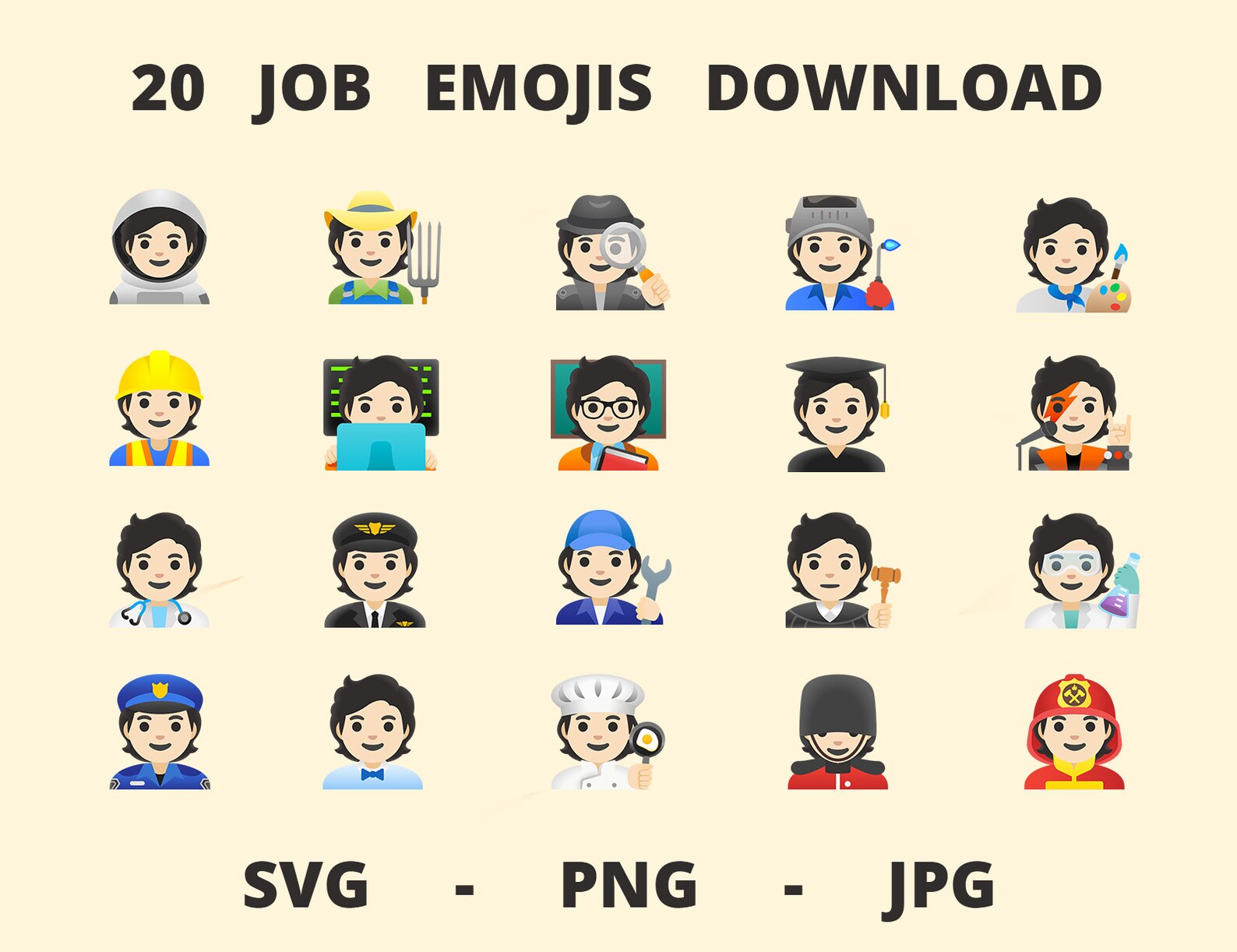 Jobs and Occupations Svg, Professions, Job Png, Emoji Clipart, Vector ...
