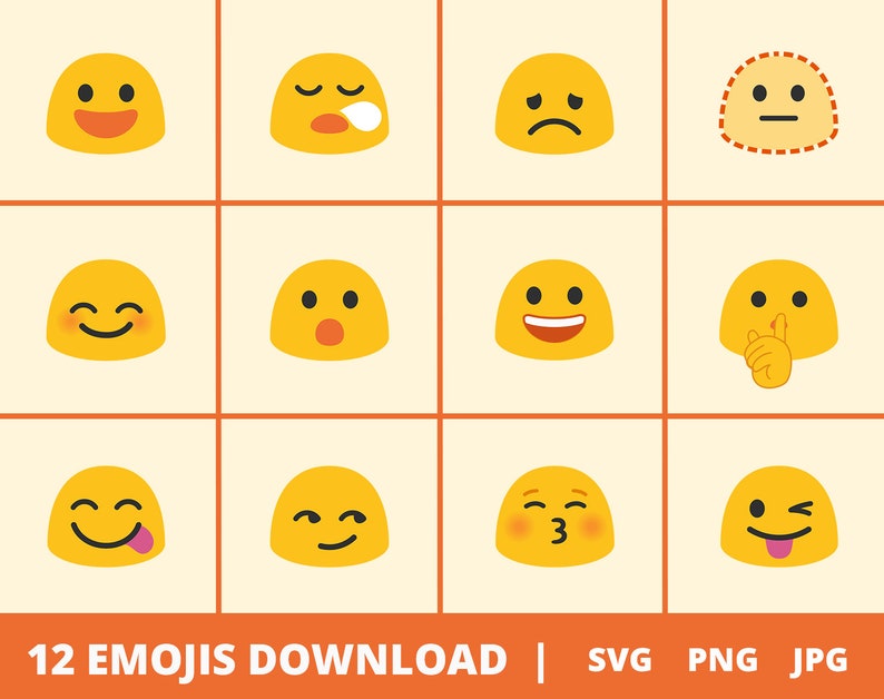 Face Emojis SVG Bundle, PNG, Instant Download, Smiling Face, Emoji ...