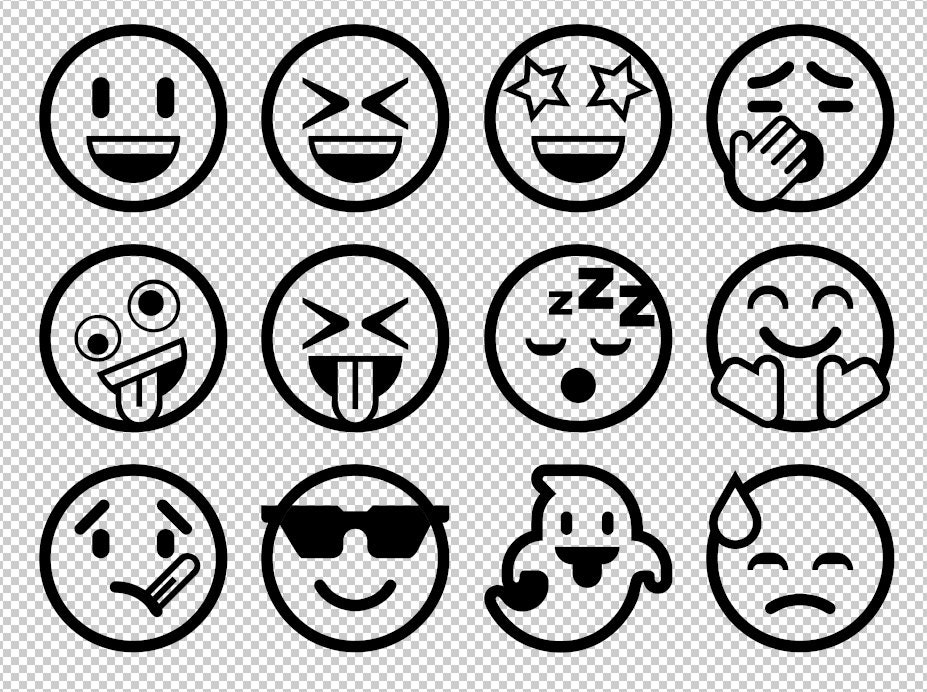 86 Emoji SVG Bundle, Emojis for Prints, Emoji Cut File for Cricut ...