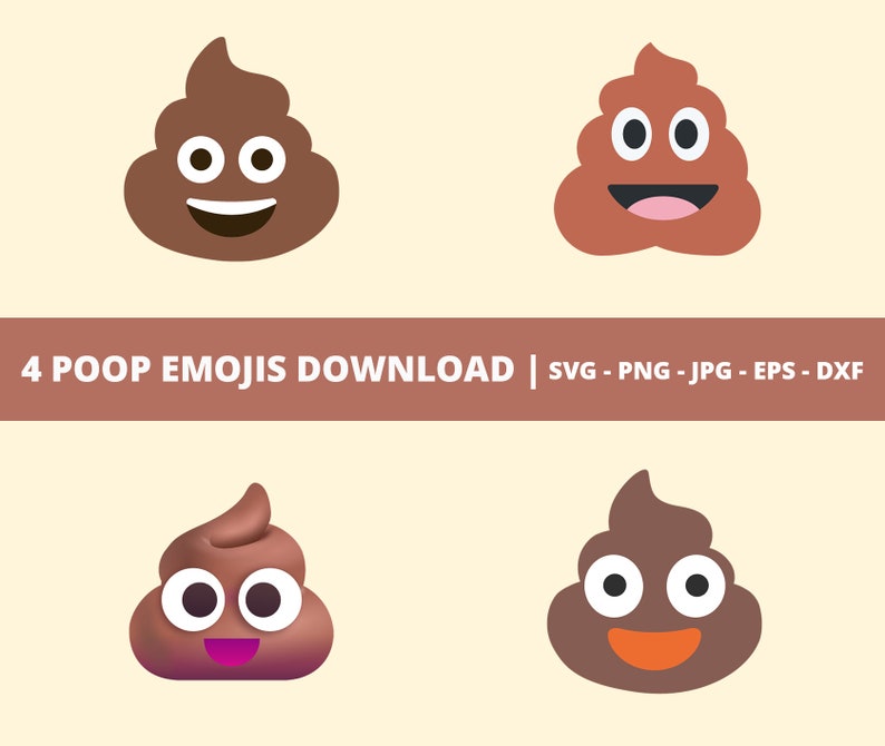 Poop Emoji SVG, PNG, Poo Emoji Clipart Files, Emoji Collection, Emoji ...