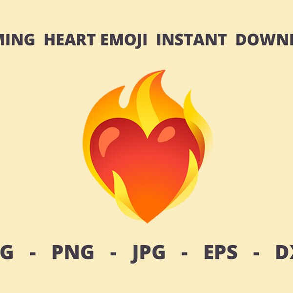 Flaming Heart - Etsy