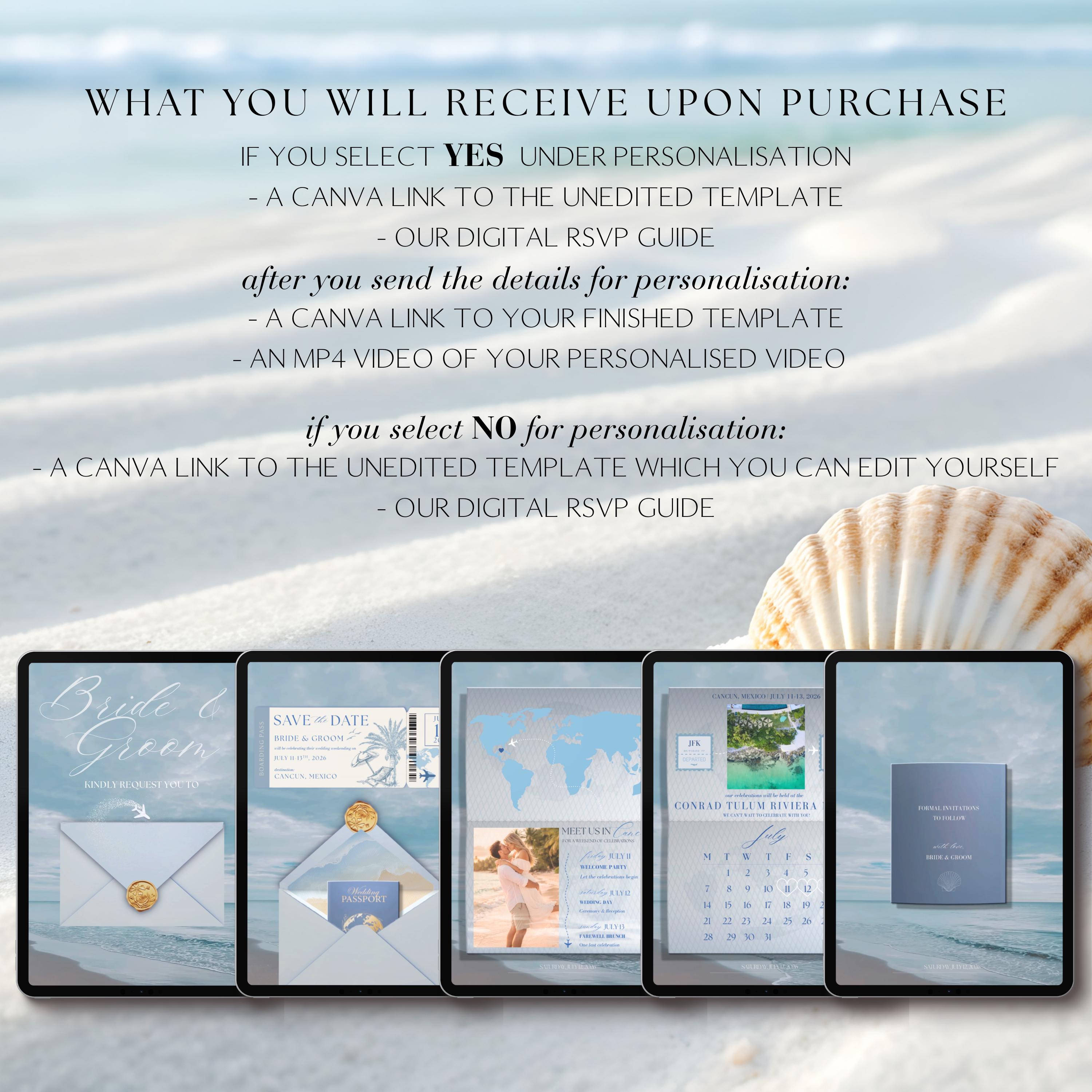 Passport Boarding Pass Destination Wedding Save the Date Video ...